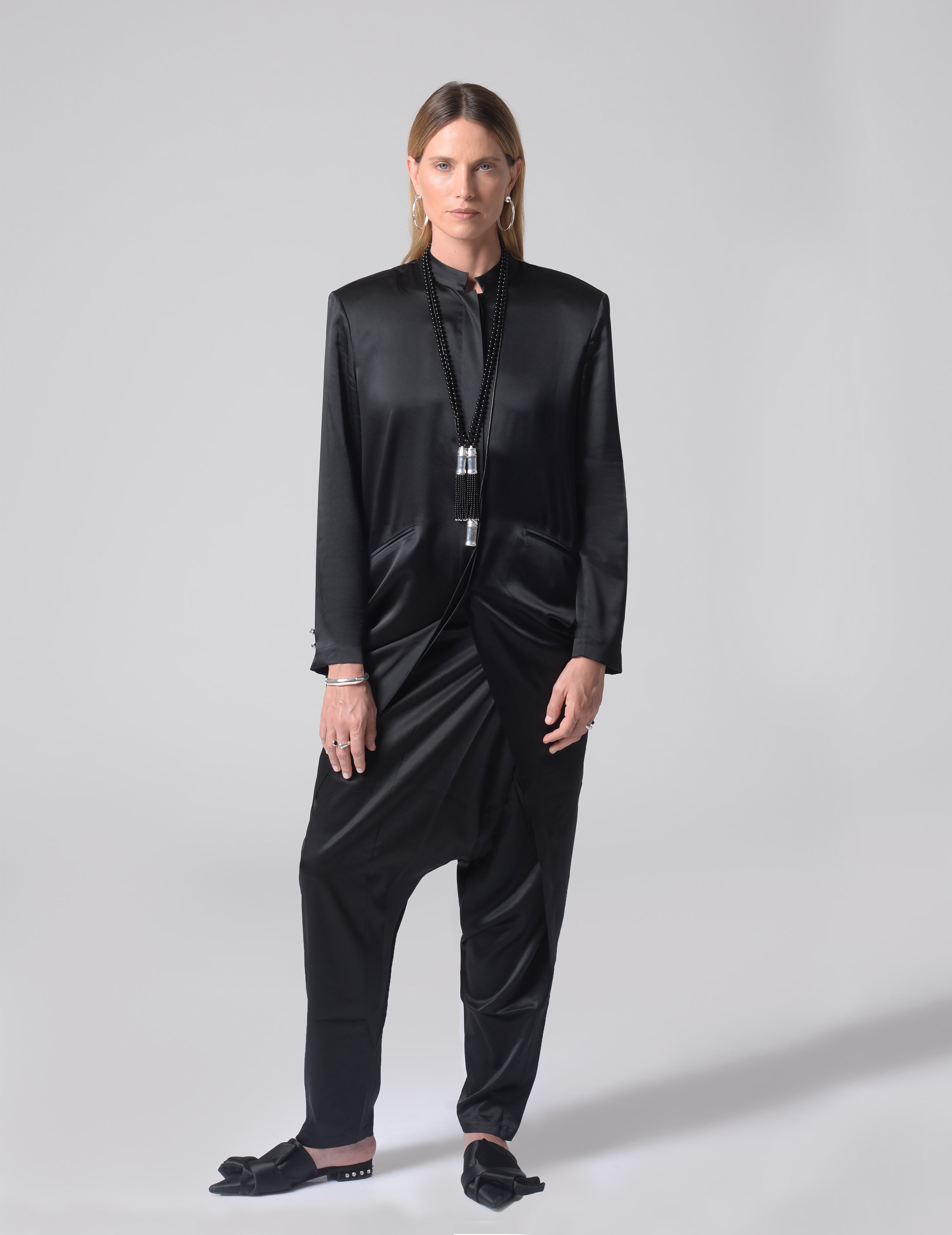 SATIN SILK 'RAINFOREST' LONG JACKET – KAWAYAN